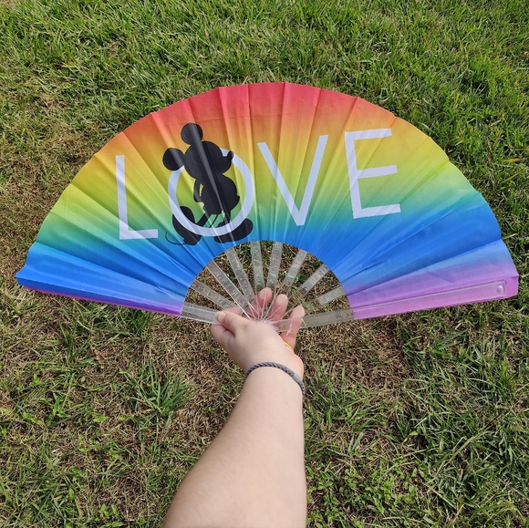 Disney | Accessories | Disney Pride Collection Oversized Hand Fan ...
